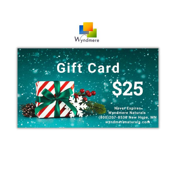 Holiday Gift Card( Red + Stripe Present) - Wyndmere Naturals